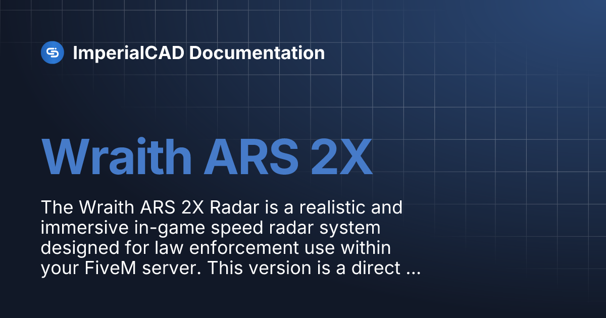 Wraith Radar Fork | ImperialCAD Documentation
